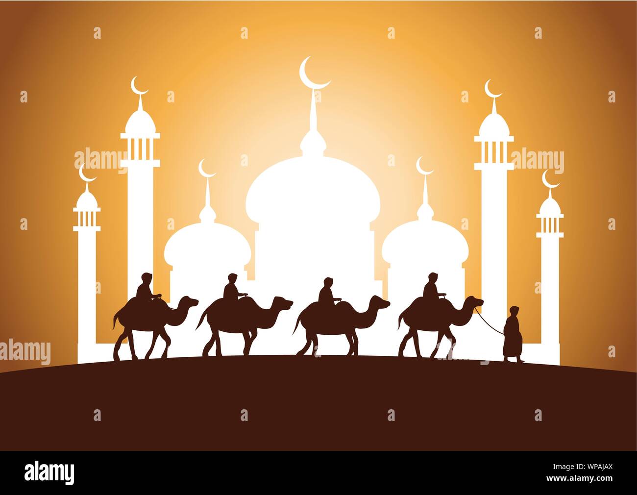 Arab men with camels Stock Vector Images - Alamy