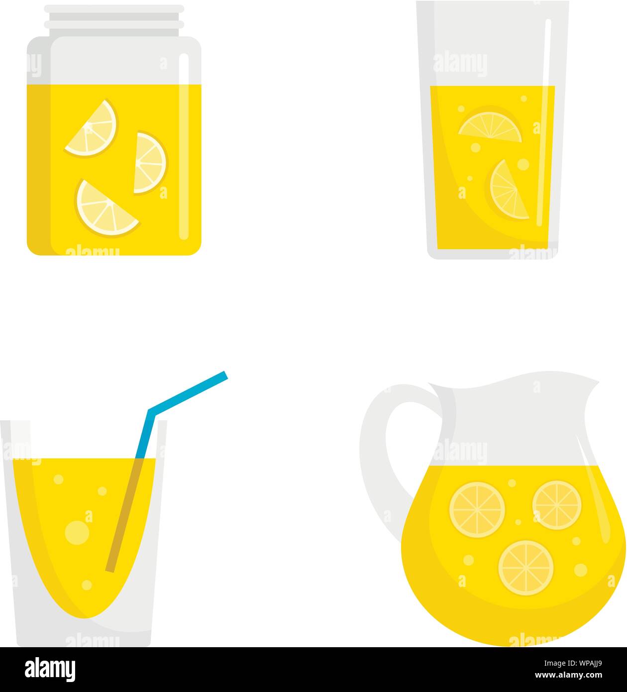 Lemonade icon set. Flat set of lemonade vector icons for web design Stock Vector Image & Art - Alamy