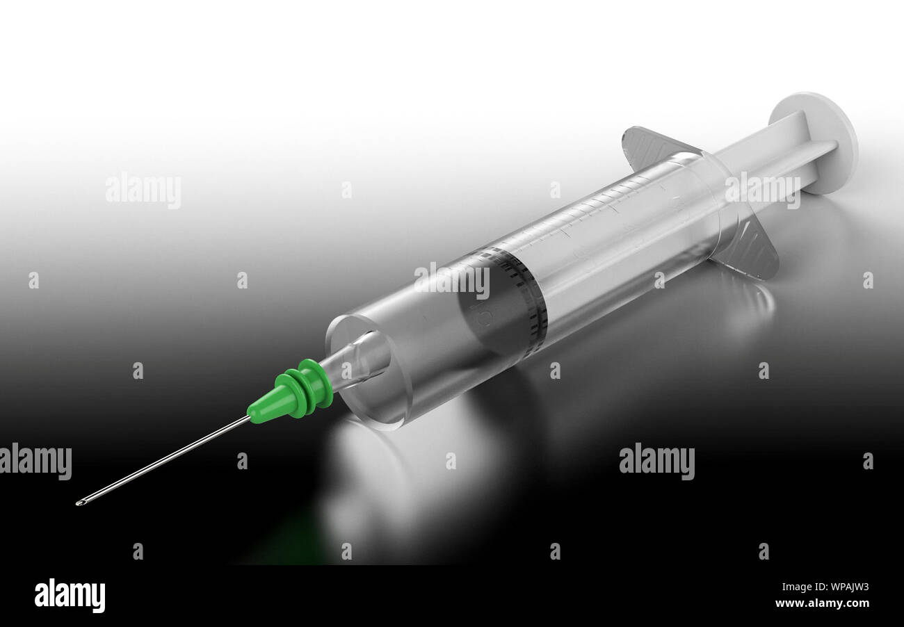3d rendering of safety medical syringe with needle Stock Photo - Alamy