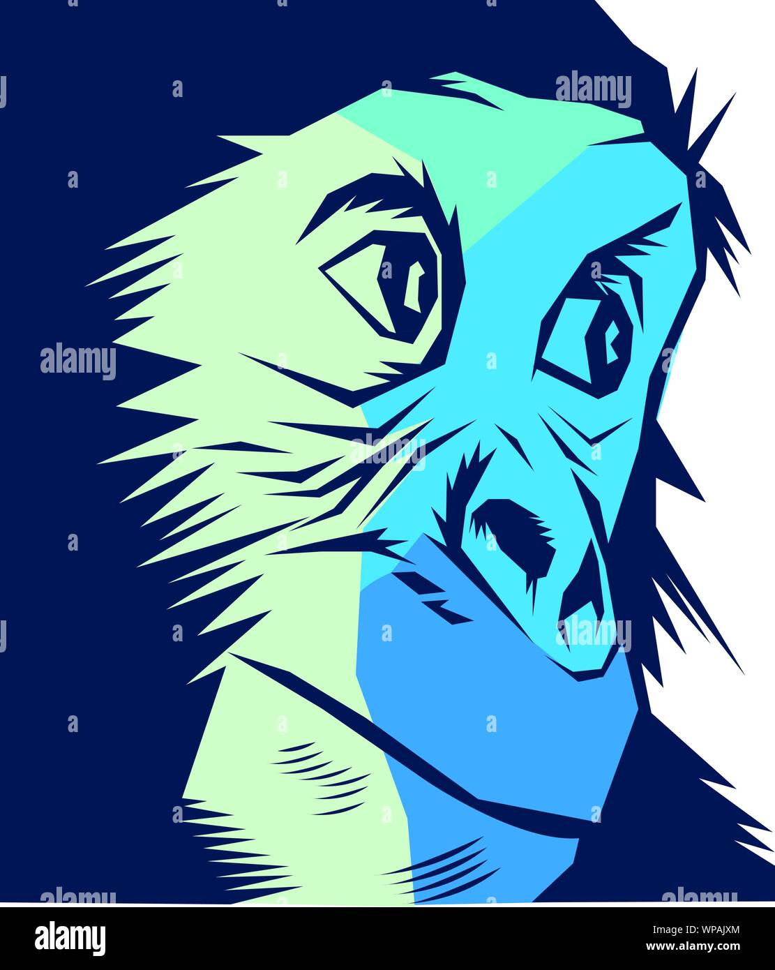 blue chimpanzee face vector illustration Stock Vector Image & Art - Alamy