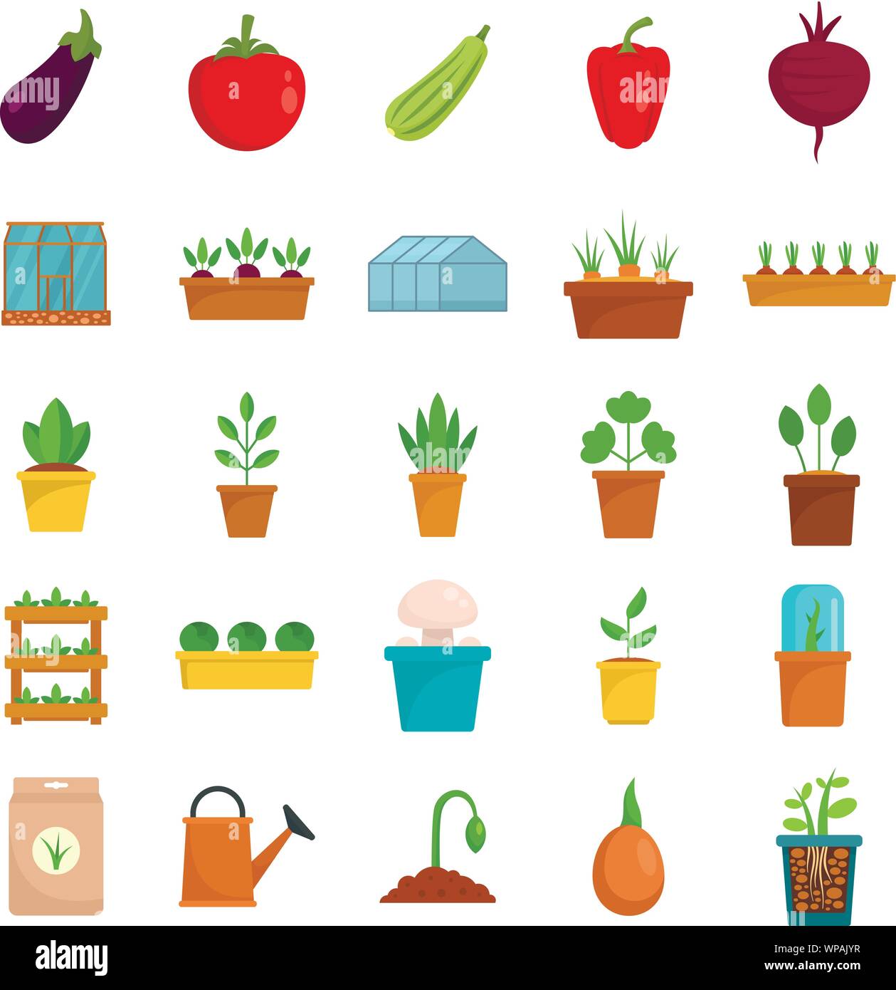 Greenhouse icon set. Flat set of greenhouse vector icons for web design ...