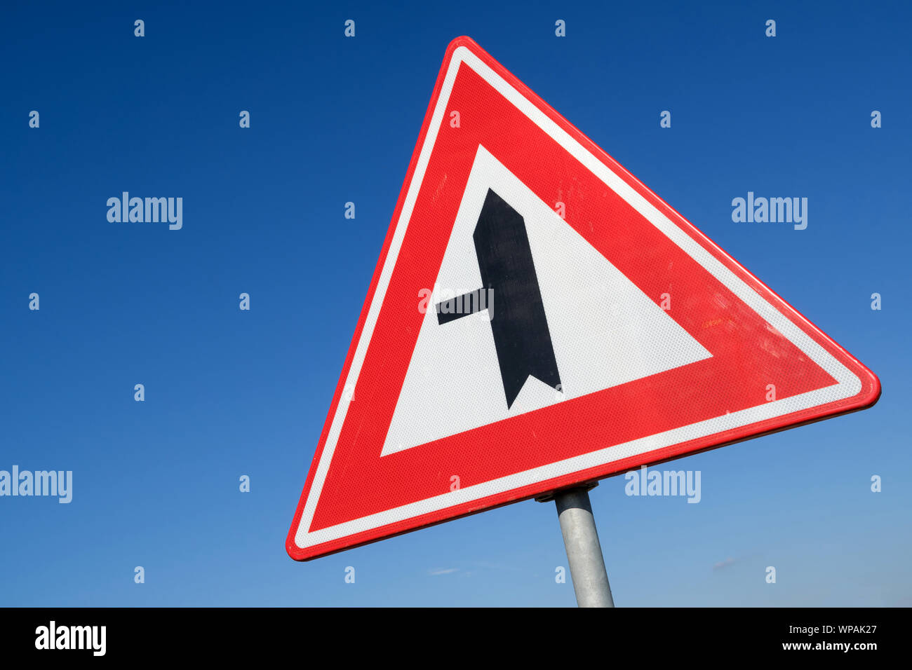 Dutch road sign: road junction with priority over minor road from the ...