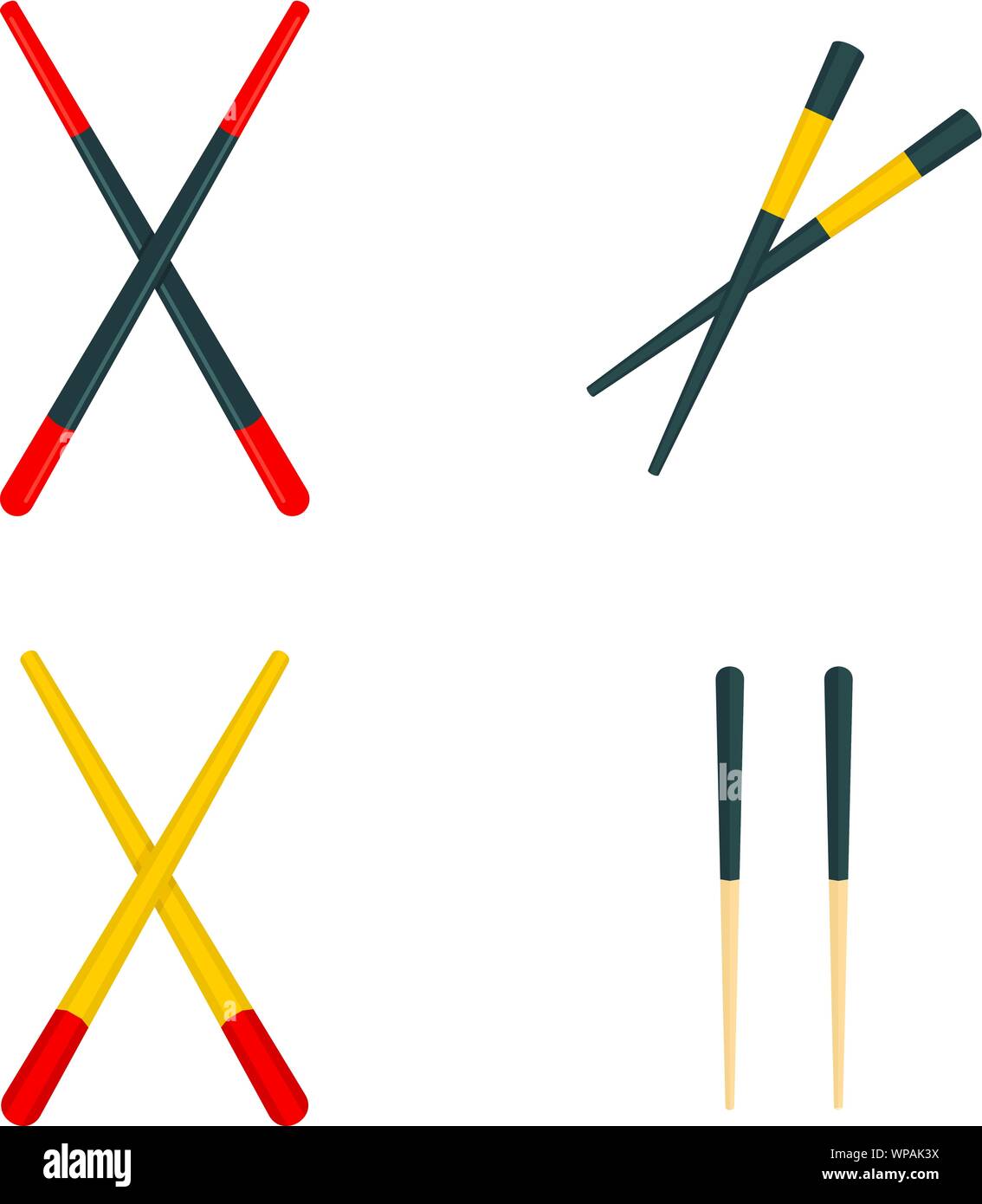 Chopsticks icons set. Flat set of chopsticks vector icons for web ...