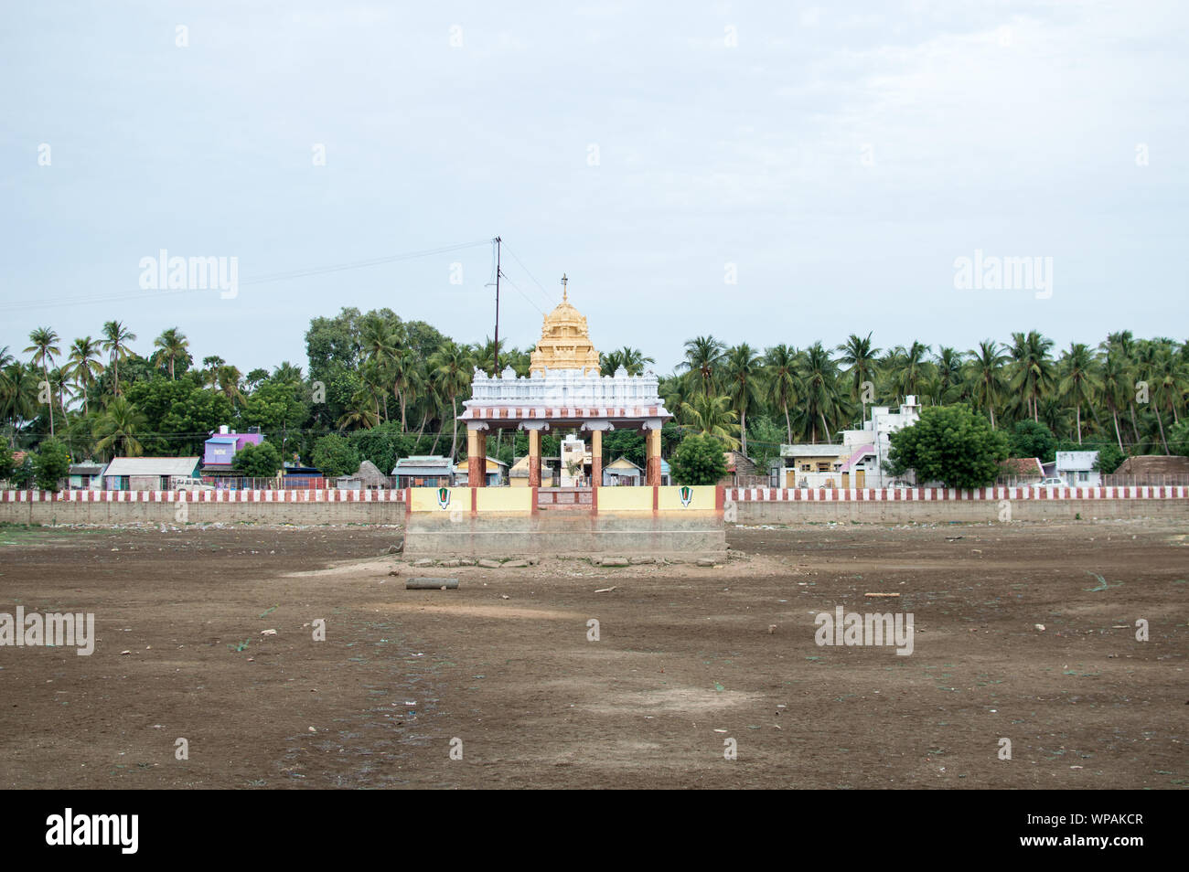 Empty hindu temple water reservoir tank Stock Photo - Alamy