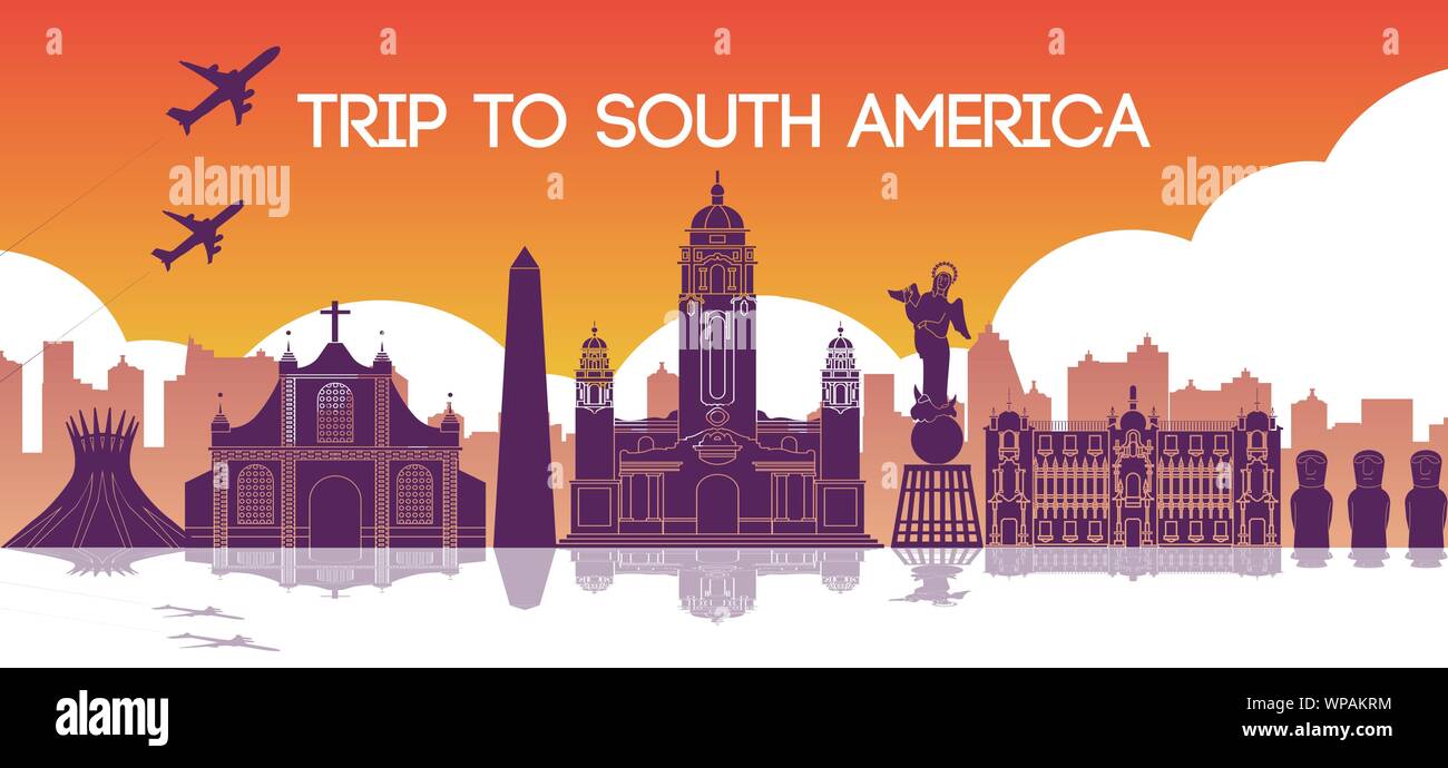 famous landmark of south america,travel destination,silhouette design ...