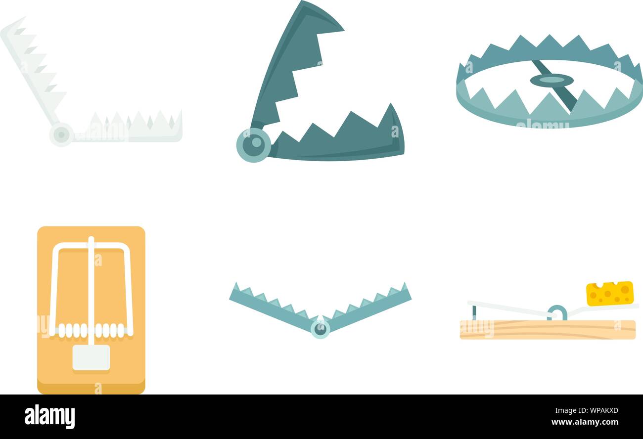 Trap Icons Set Flat Set Of Trap Vector Icons For Web Design Stock Vector Image And Art Alamy