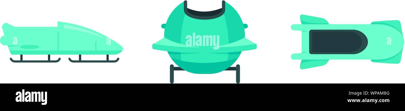 Bobsleigh icon set. Flat set of bobsleigh vector icons for web design Stock Vector Image & Art ...