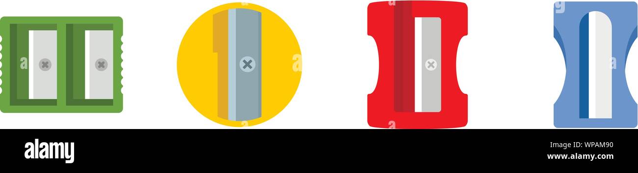 Sharpener icon set. Flat set of sharpener vector icons for web design ...