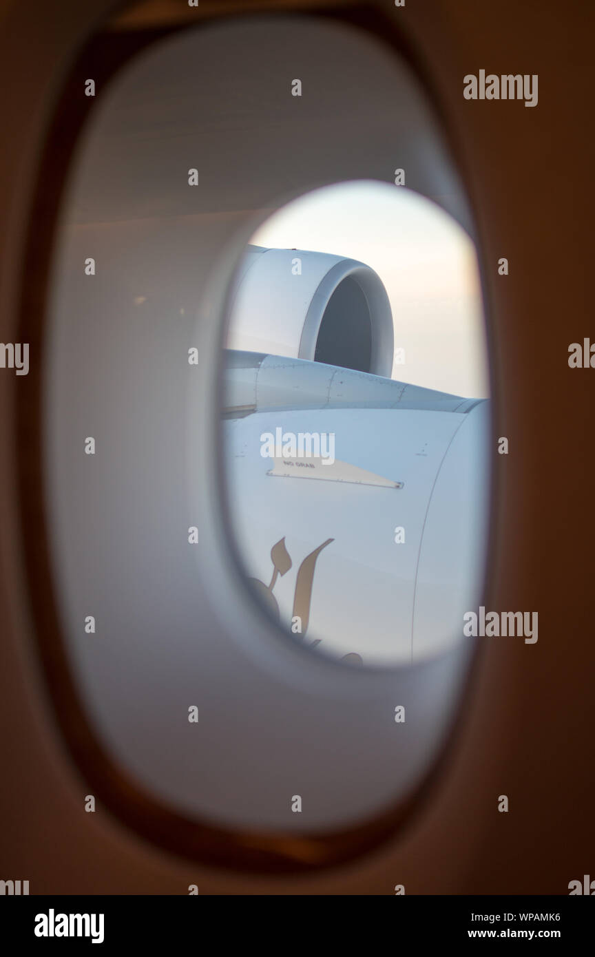 Aircraft engine view through window Stock Photo - Alamy