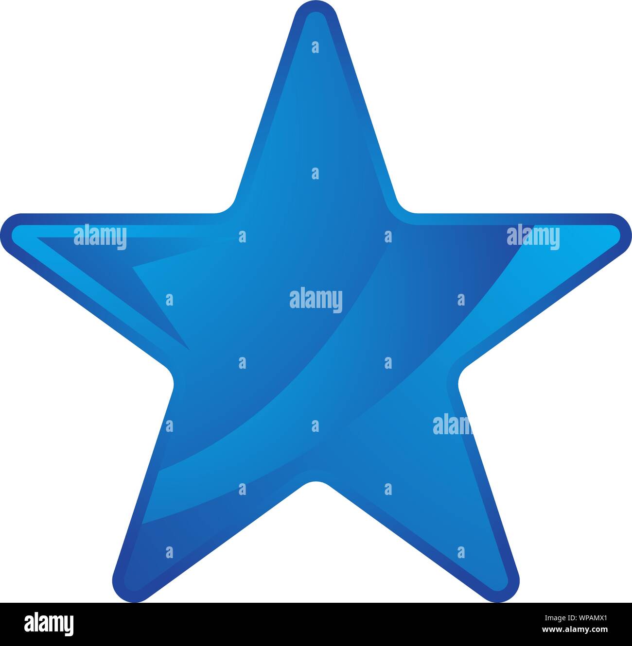 shiny blue star icon on white background, eps 10 Stock Vector Image ...