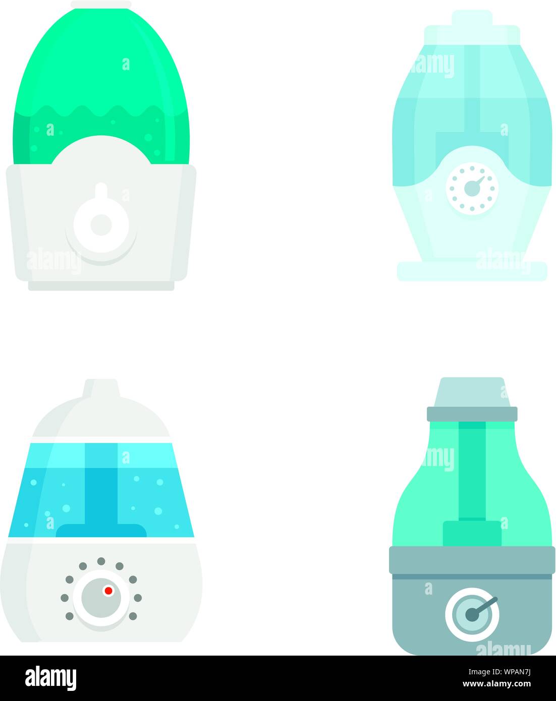 Humidifier icon set. Flat set of humidifier vector icons for web design ...