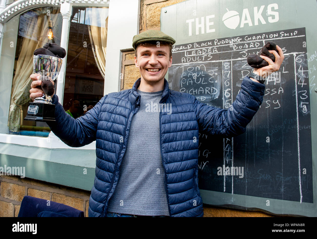 Tom Lowten, from Lincolnshire, celebrates The World Black Pudding ...