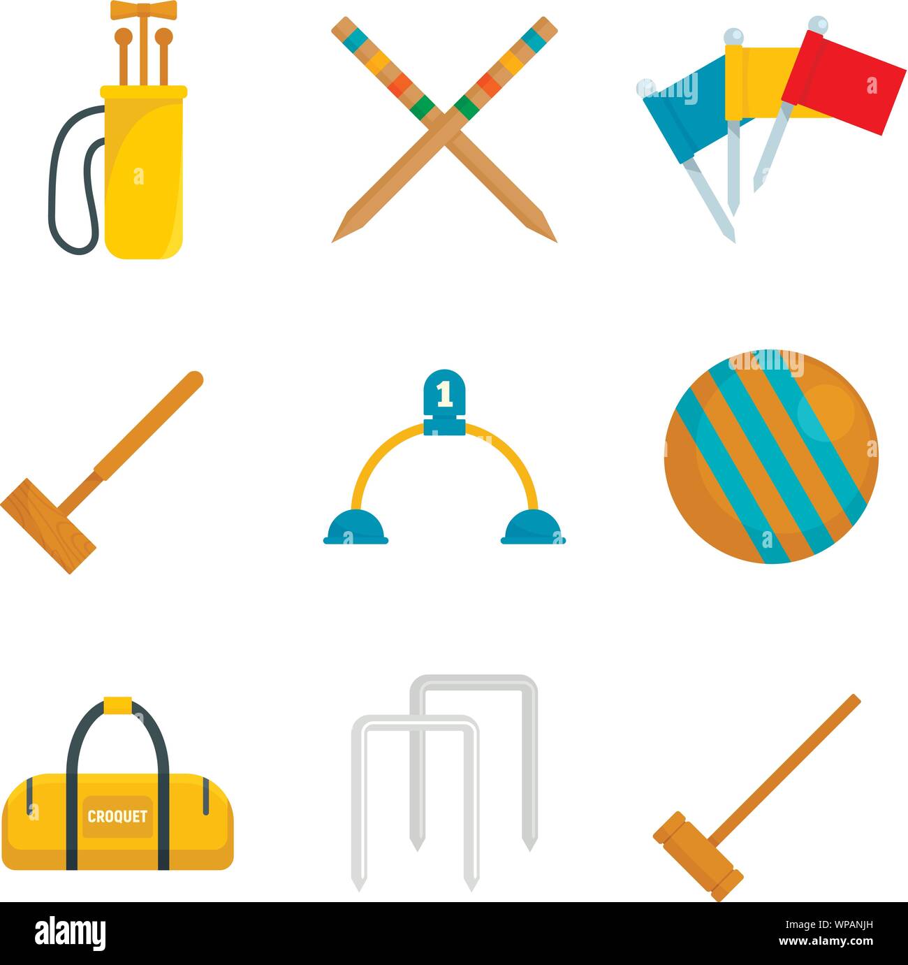 Croquet icons set. Flat set of croquet vector icons for web design ... Croquet icons set. Flat set of croquet vector icons for web design ...