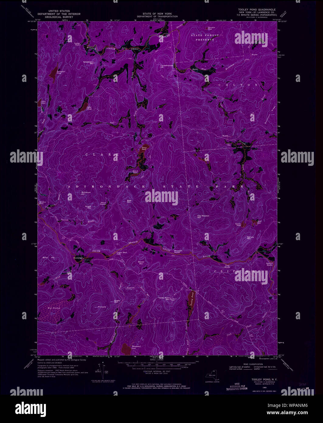 New York NY Tooley Pond 139349 1969 24000 Inverted Restoration Stock ...