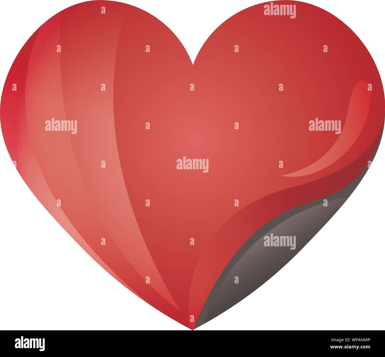 3d red Heart icons, sign of love, isolated vector collection Stock ...