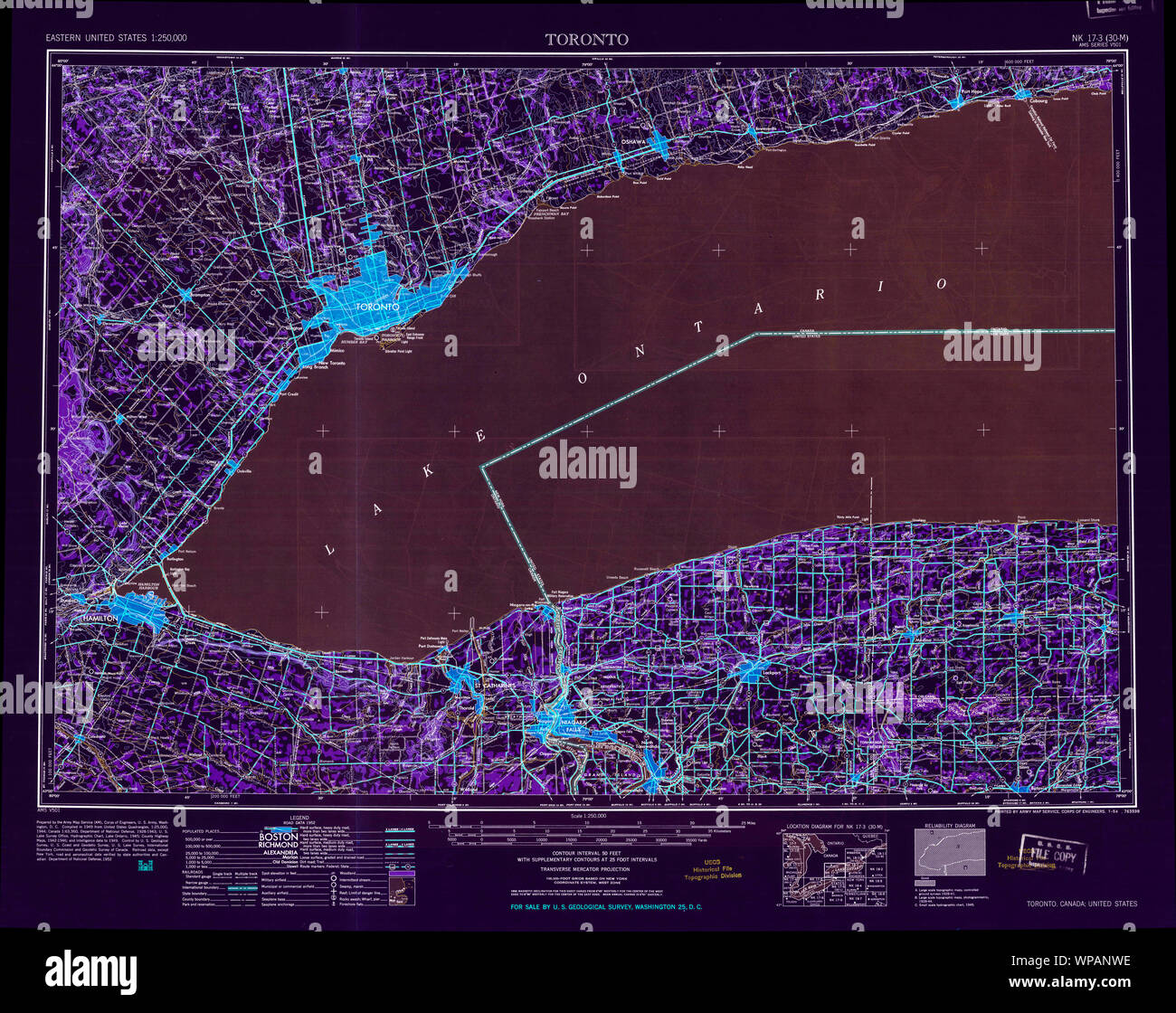 Topographic map of toronto hi-res stock photography and images - Alamy