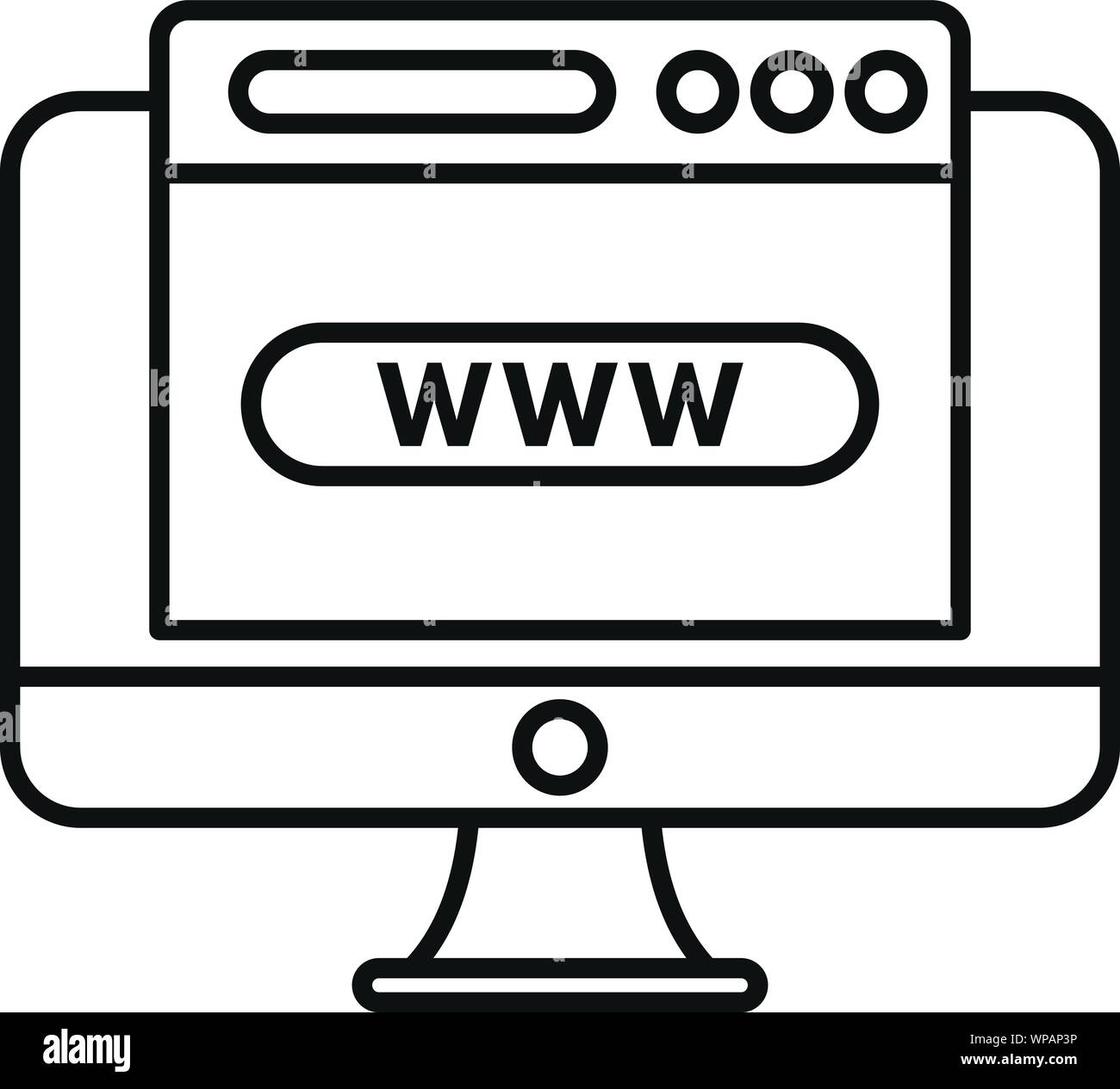 Computer domain icon. Outline computer domain vector icon for web ...