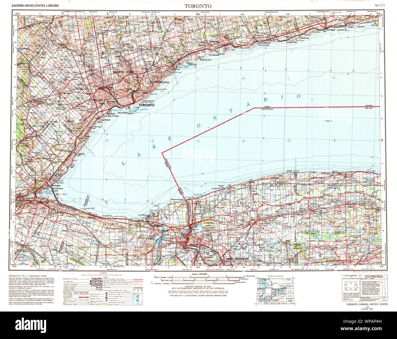 Toronto topographic map hi-res stock photography and images - Alamy