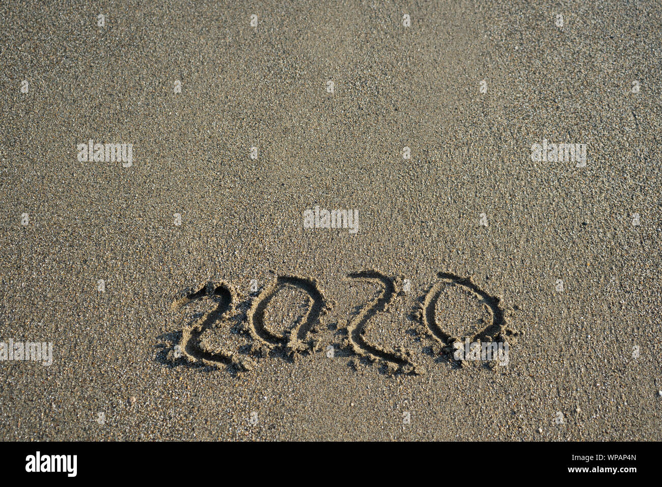 New year 2020 on sandy beach Stock Photo - Alamy