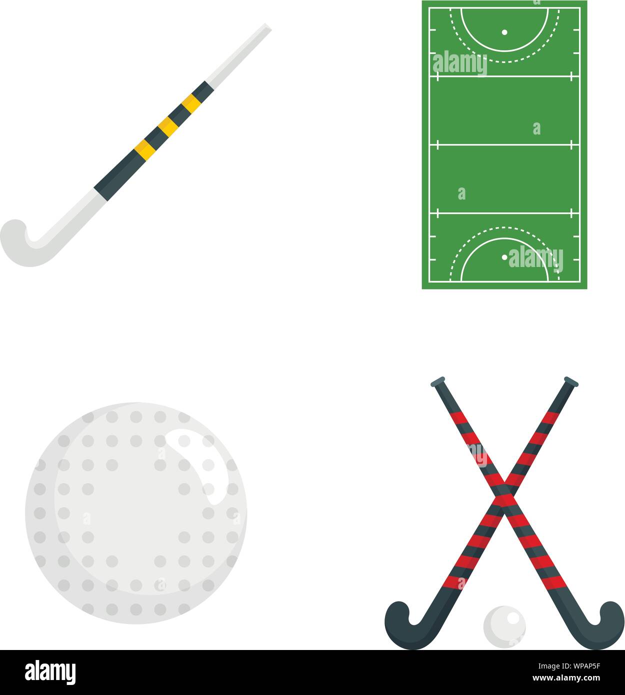 Field hockey icons set. Flat set of field hockey vector icons for web ... Field hockey icons set. Flat set of field hockey vector icons for web ...