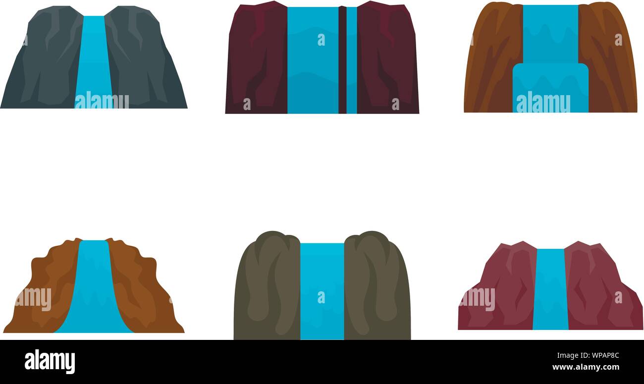 Cascade icons set. Flat set of cascade vector icons for web design ...