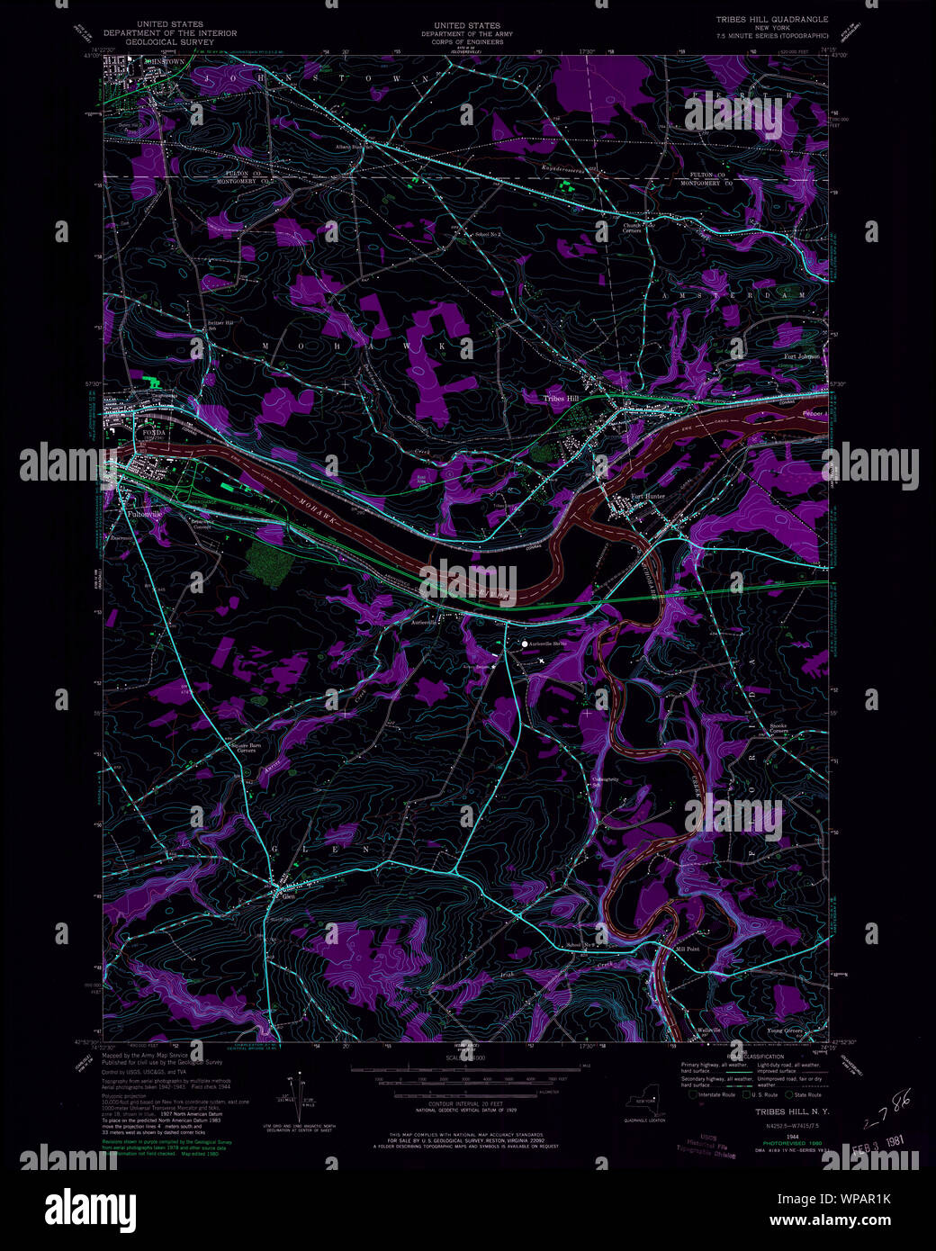 New York NY Tribes Hill 139363 1944 24000 Inverted Restoration Stock ...