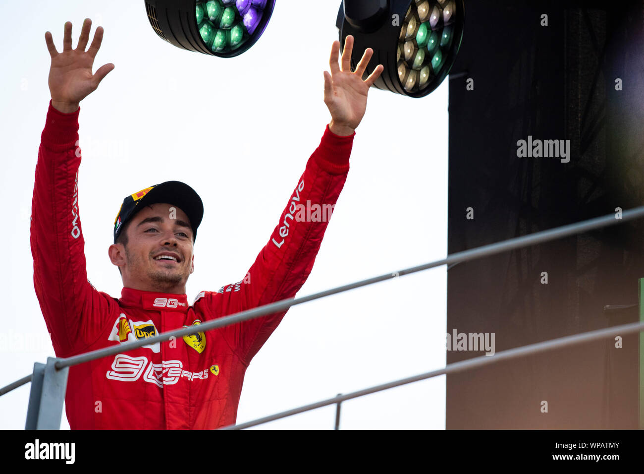 Charles leclerc 2019 monza podium hi-res stock photography and images ...