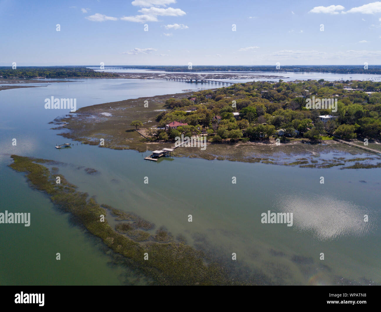 Aerial view of historic section of Beaufort, South Carolina Stock Photo ...