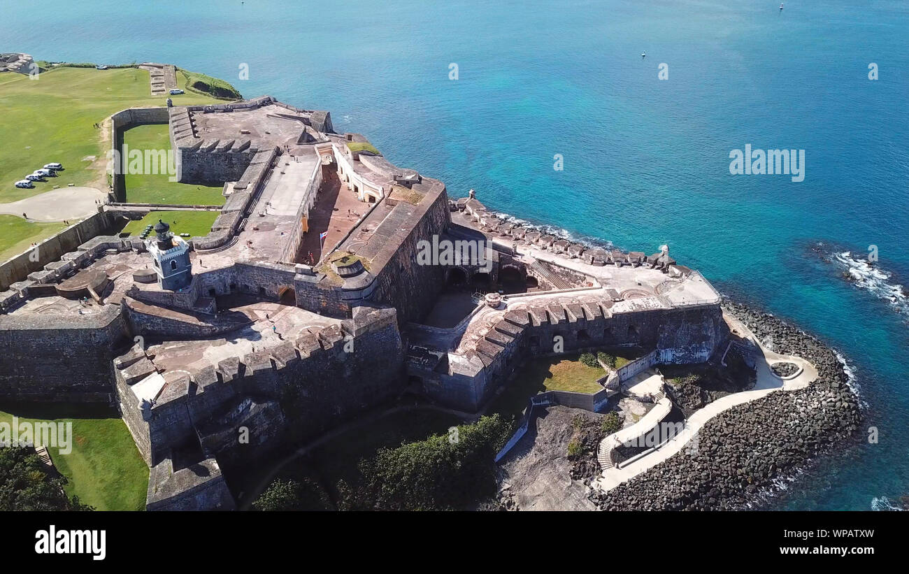 Aerial view of Castillo San Felipe del Morro in San Juan, Puerto Rico ...