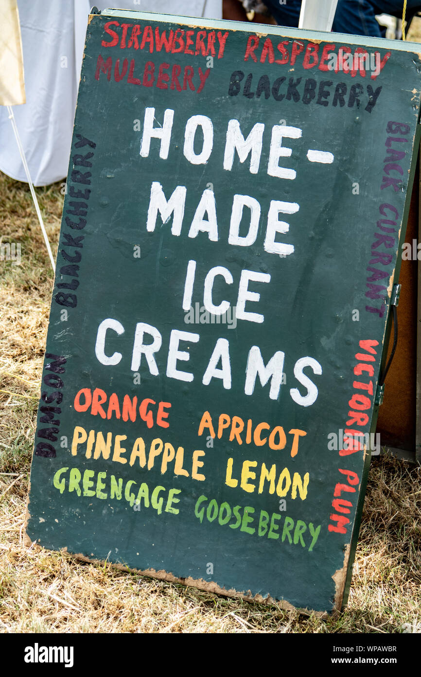 Home made ice cream sign Stock Photo - Alamy