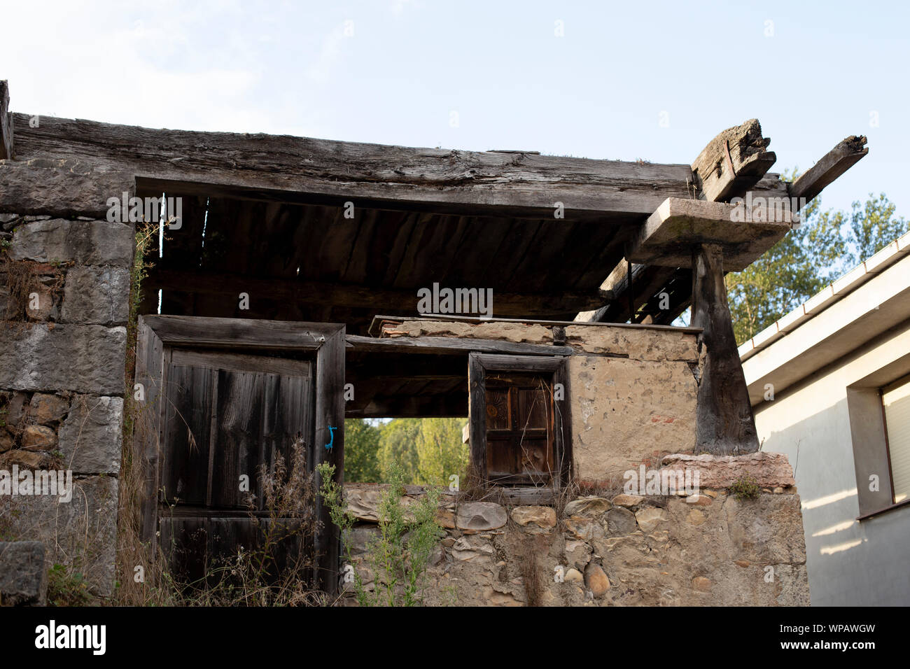 Vintage village house, view at daytime Stock Photo - Alamy