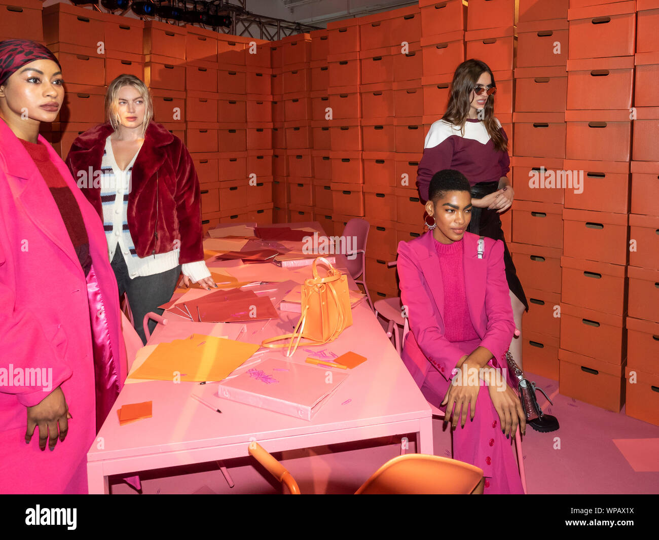 New York, NY, USA - September 7, 2019: Models pose for Rebecca Minkoff ...