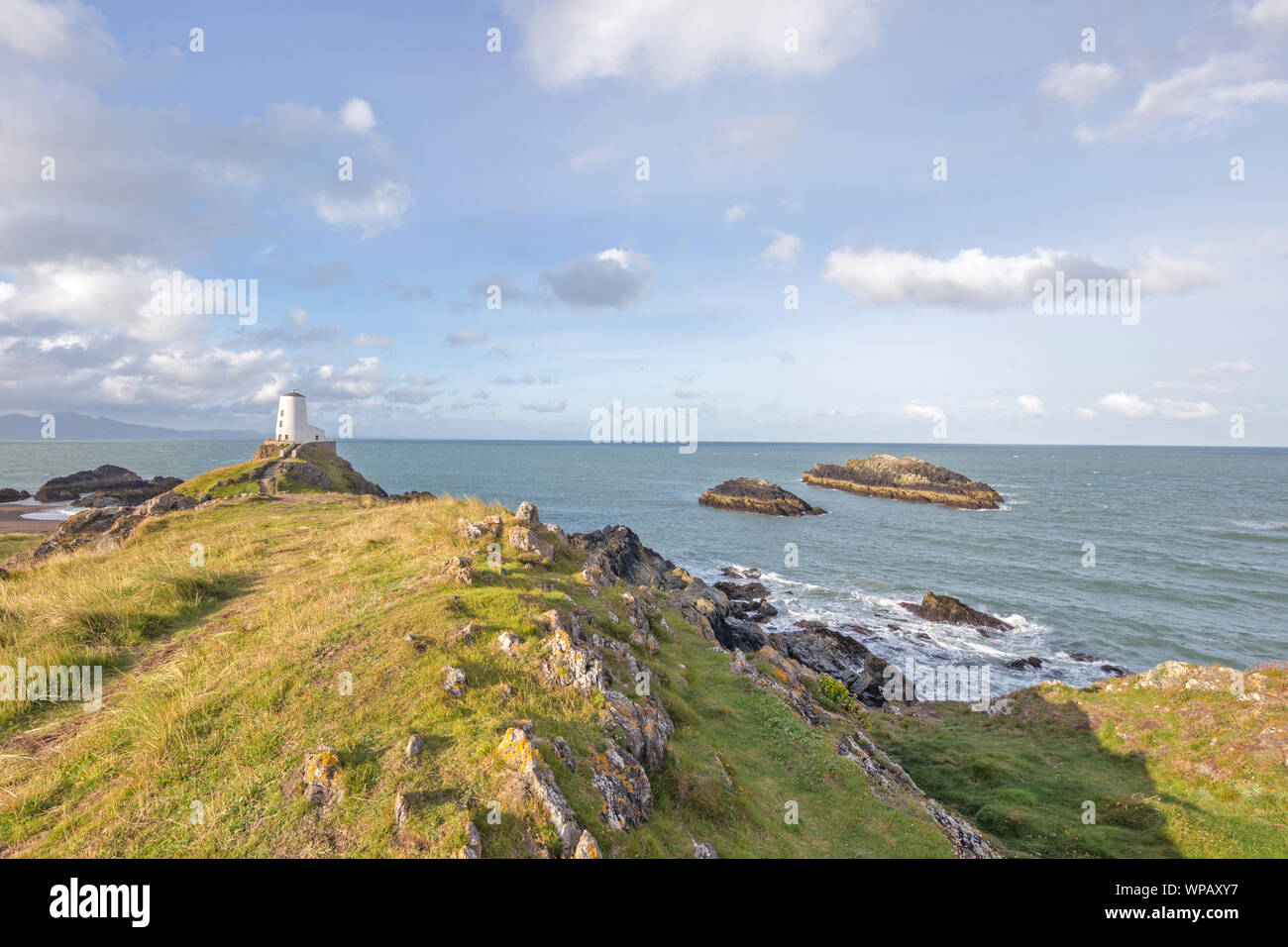 Tŵr Mawr lighthouse on Llanddwyn Island, "Welsh;Ynys Llanddwyn", part ...