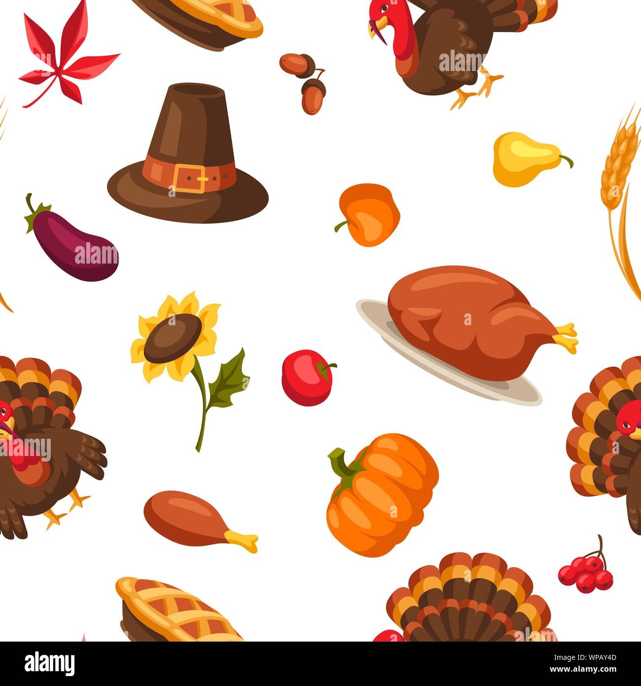 Seamless texture thanksgiving day Cut Out Stock Images & Pictures - Alamy