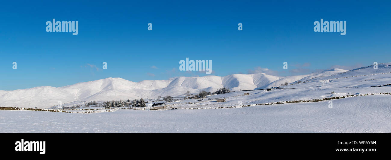 Panoramic view of the Howgill Fells from Firbank, Cumbria, UK Stock ...
