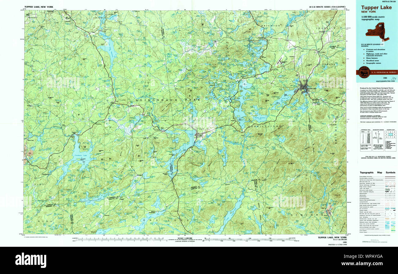 Map of tupper lake hi-res stock photography and images - Alamy