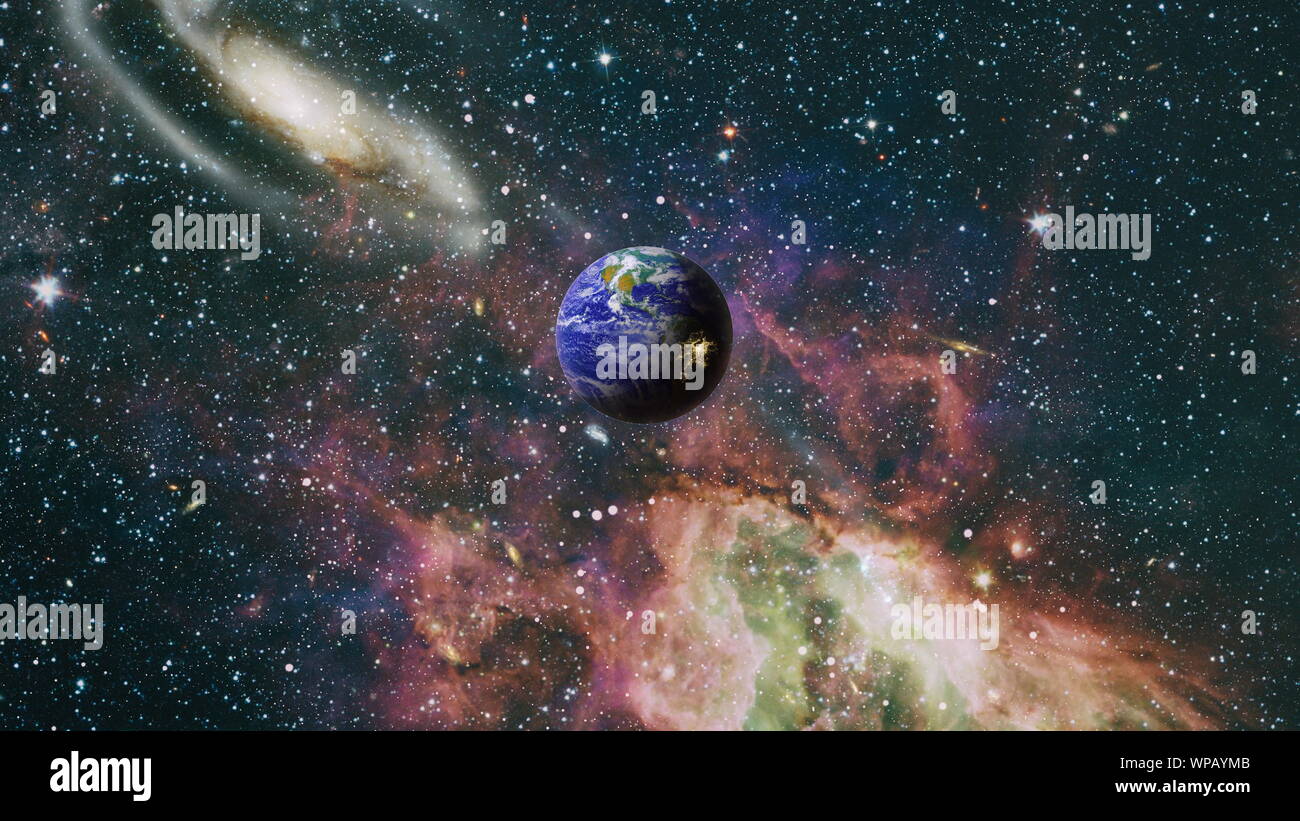 Beautiful Earth and the red Moon - Elements of this Image Furnished By ...