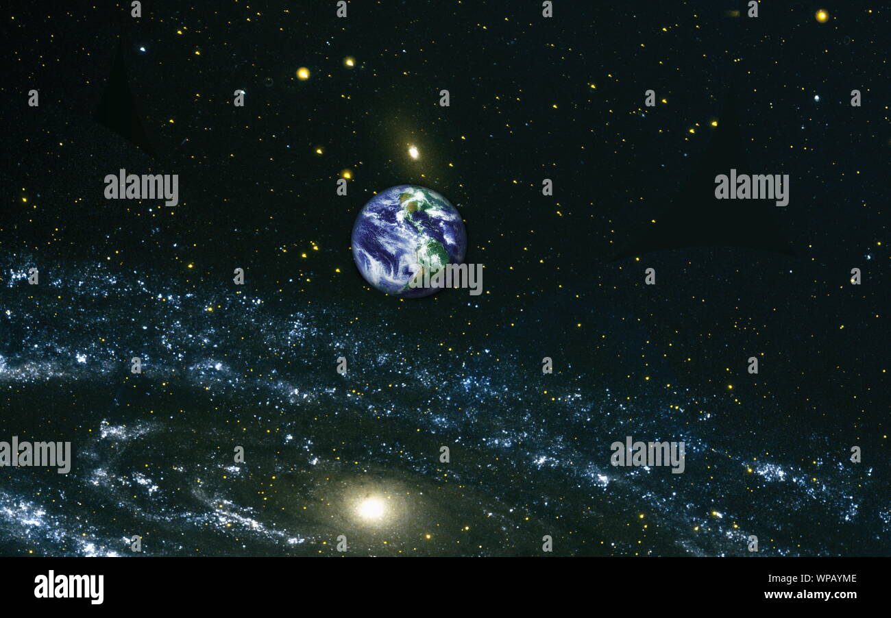 Beautiful Earth and the red Moon - Elements of this Image Furnished By ...