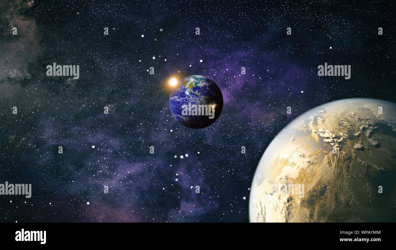 Beautiful Earth and the red Moon - Elements of this Image Furnished By ...