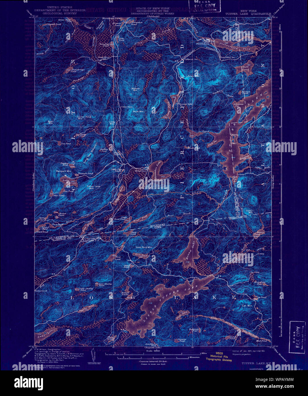 Map of tupper lake hi-res stock photography and images - Alamy