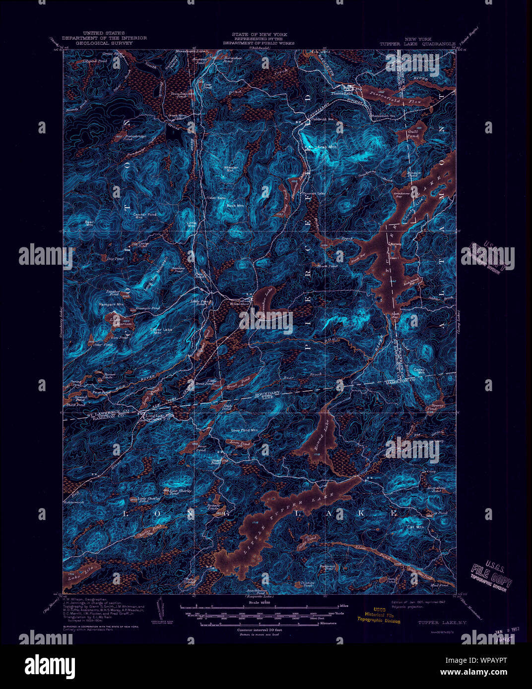 Map of tupper lake hi-res stock photography and images - Alamy