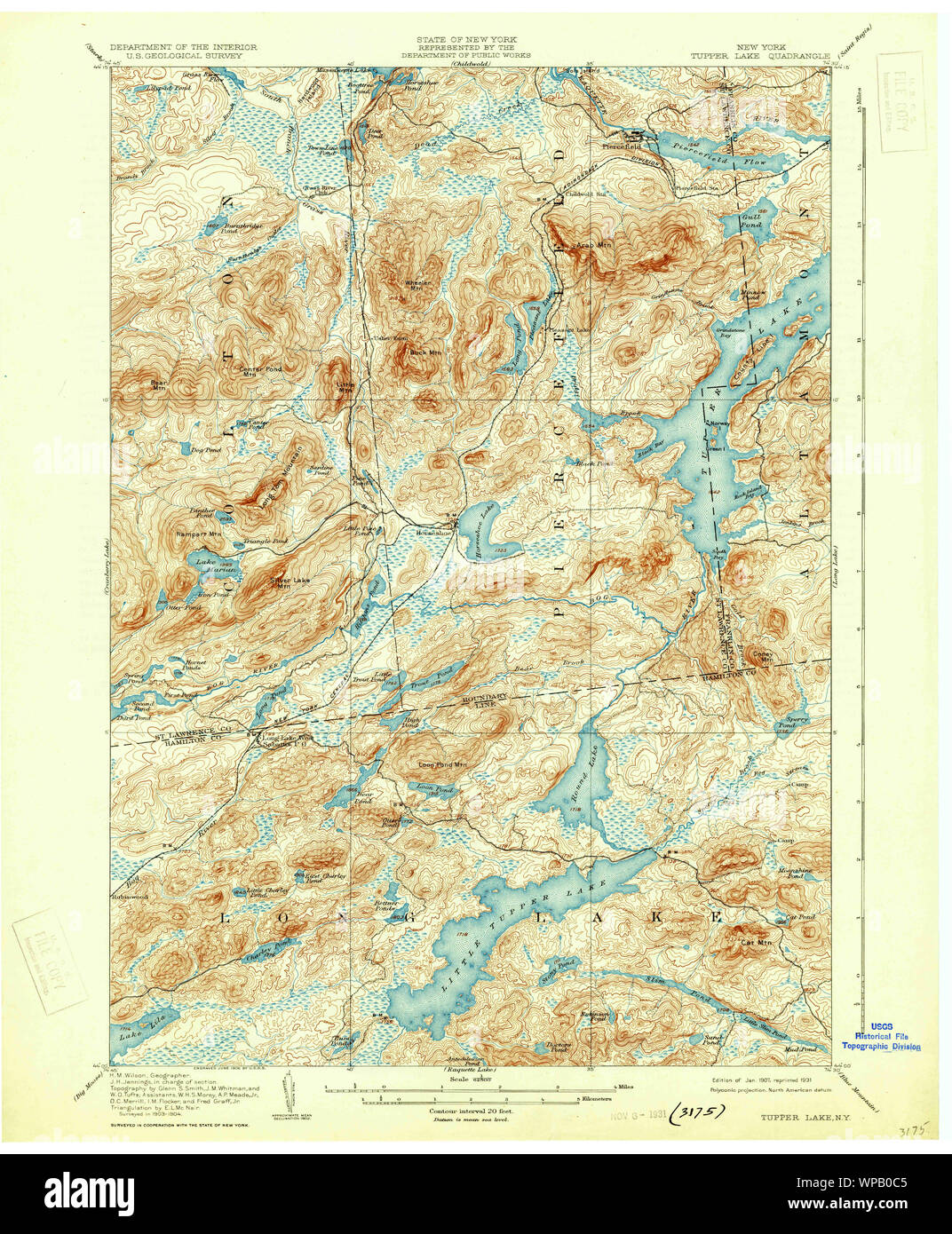 Map of tupper lake hi-res stock photography and images - Alamy