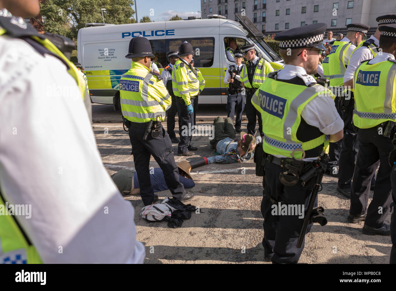 Police at the scene on exhibition road in london hi-res stock ...
