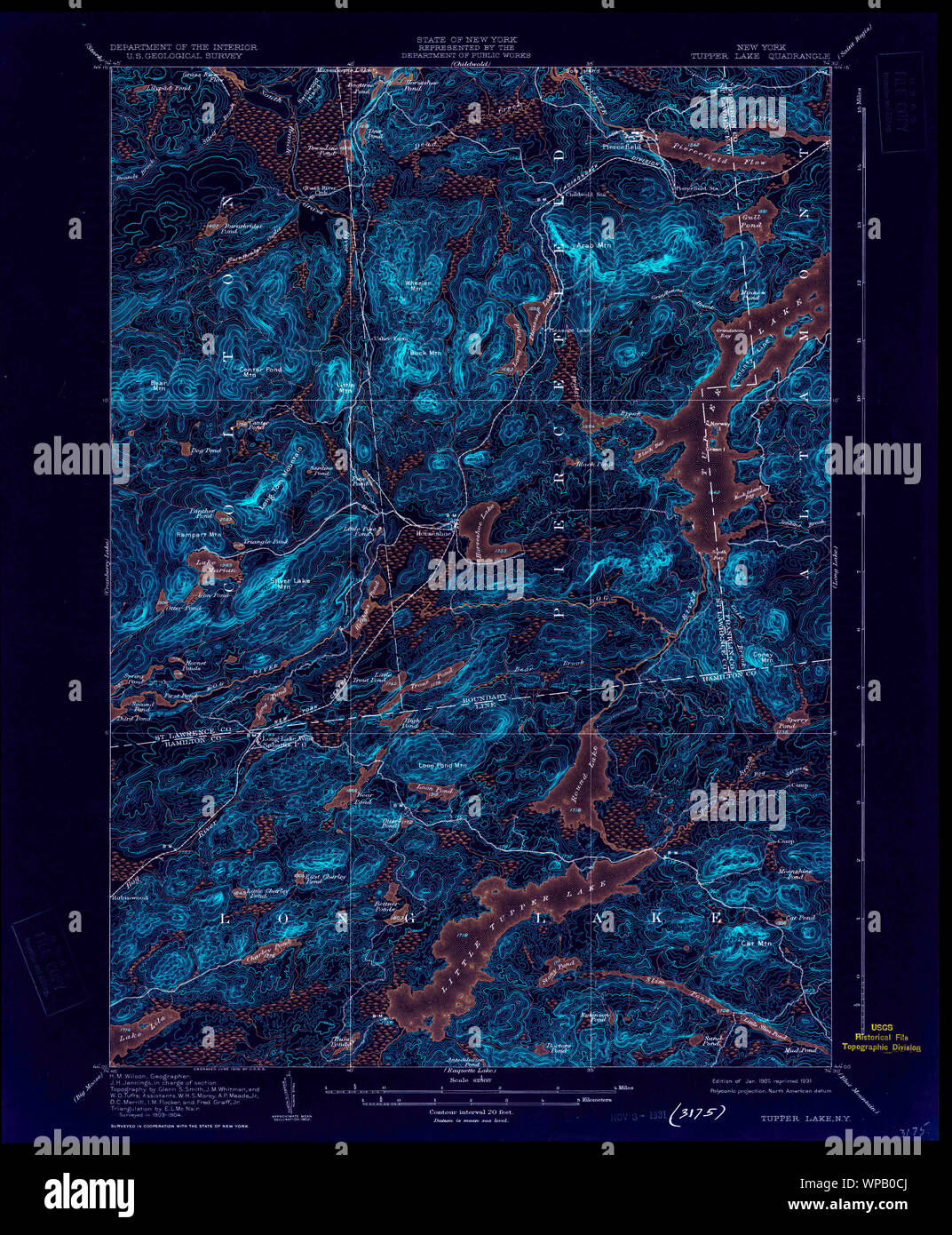 Map of tupper lake new hi-res stock photography and images - Alamy