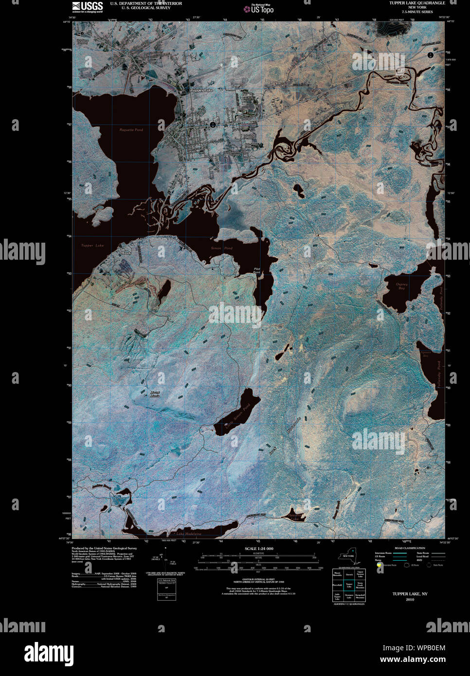 Map of tupper lake new hi-res stock photography and images - Alamy