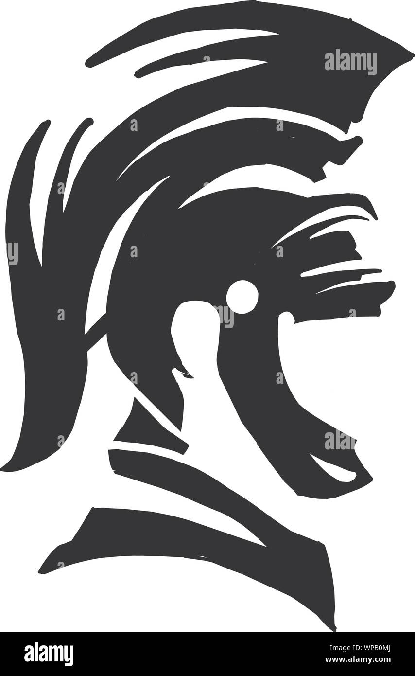 Spartan Helmet silhouette, Greek warrior, Gladiator, legionnaire heroic ...