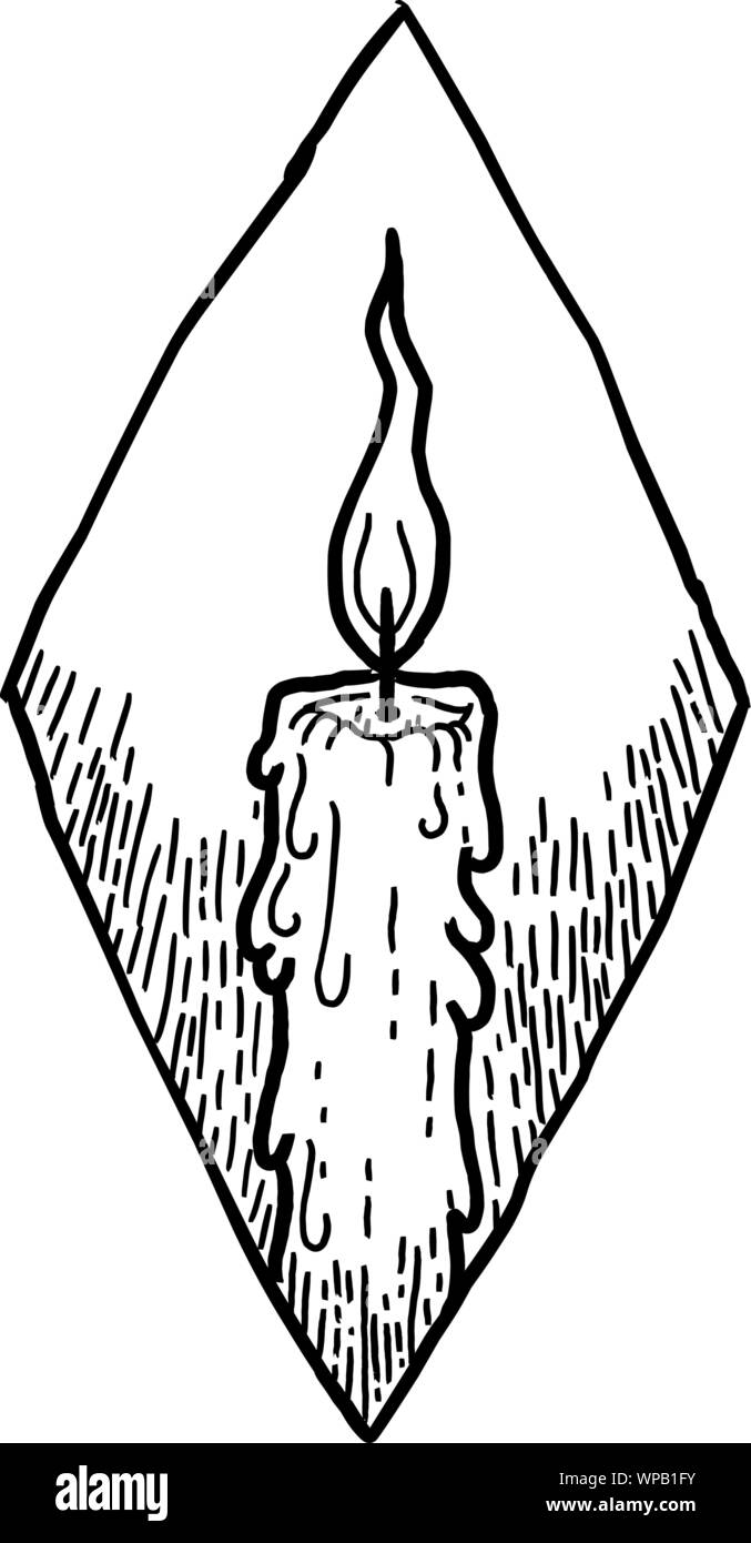 Vector hand drawn sketch of candle in ink hand drawn style Stock Vector ...
