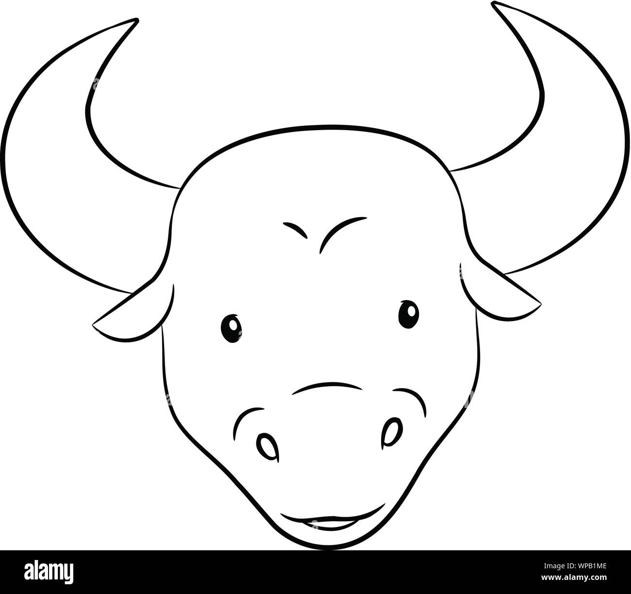 Vector Illustration of Black Line Art of Taurus Zodiac Sign isolated on ...
