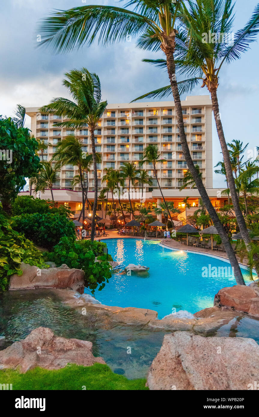 The Westin Resort at sunset on the island of Maui in Hawaii, USA Stock ...