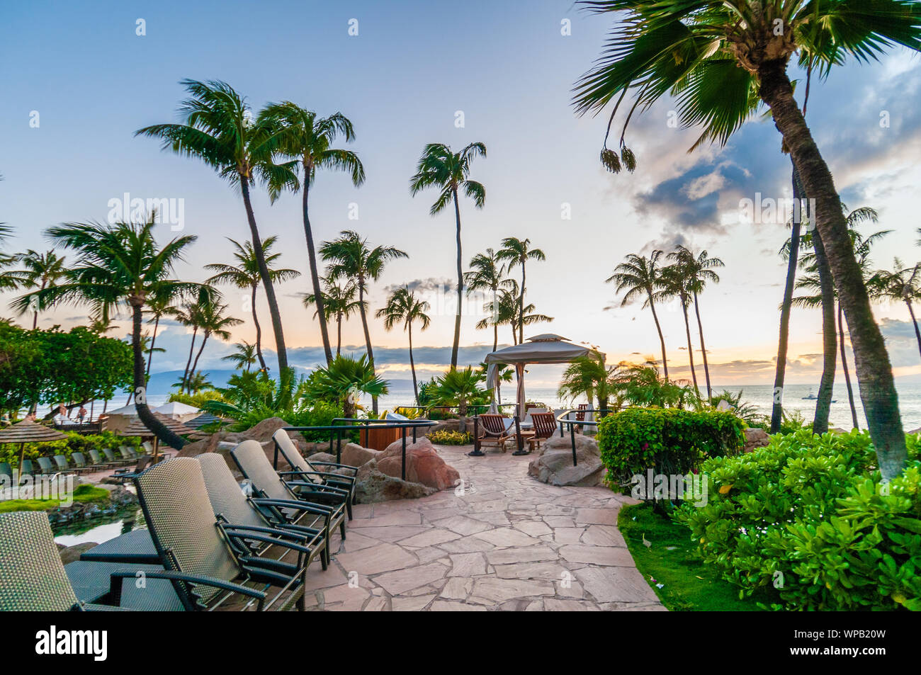 The Westin Resort at sunset on the island of Maui in Hawaii, USA Stock ...